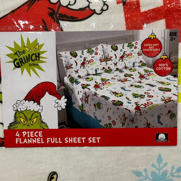 Dr. Seuss | Bedding | The Grinch Full Sheets Flannel Dr Seuss Christmas ...